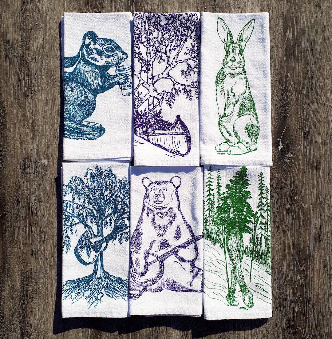 Cloth Dinner Napkins - Screen Printed Cotton Cloth Napkins Set of Six ...