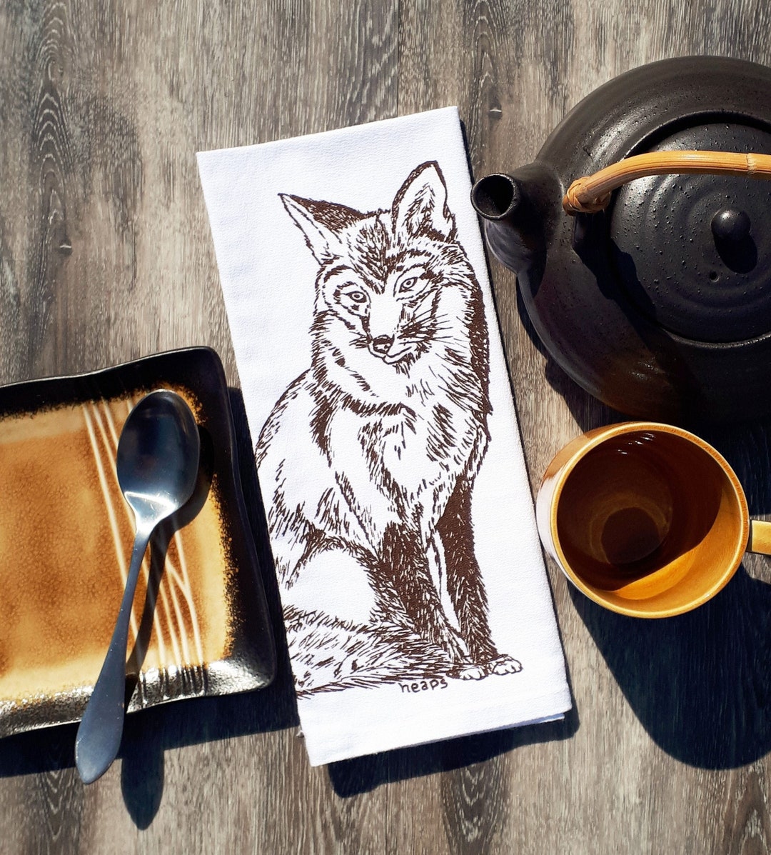 Cloth Dinner Napkins - Screen Printed Cotton Cloth Napkins - Brown Red ...