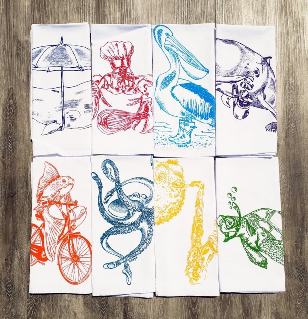 Cotton Napkins - Printed Cloth Napkins Set of 8 - Reusable Napkins ...
