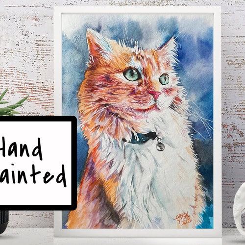 Pet Portrait Custompet Portrait Custom Cat Art From - Etsy