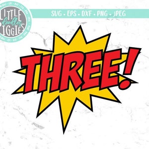 Superhero Three Birthday SVG PNG, Comic Number 3 (digital Download) - Etsy