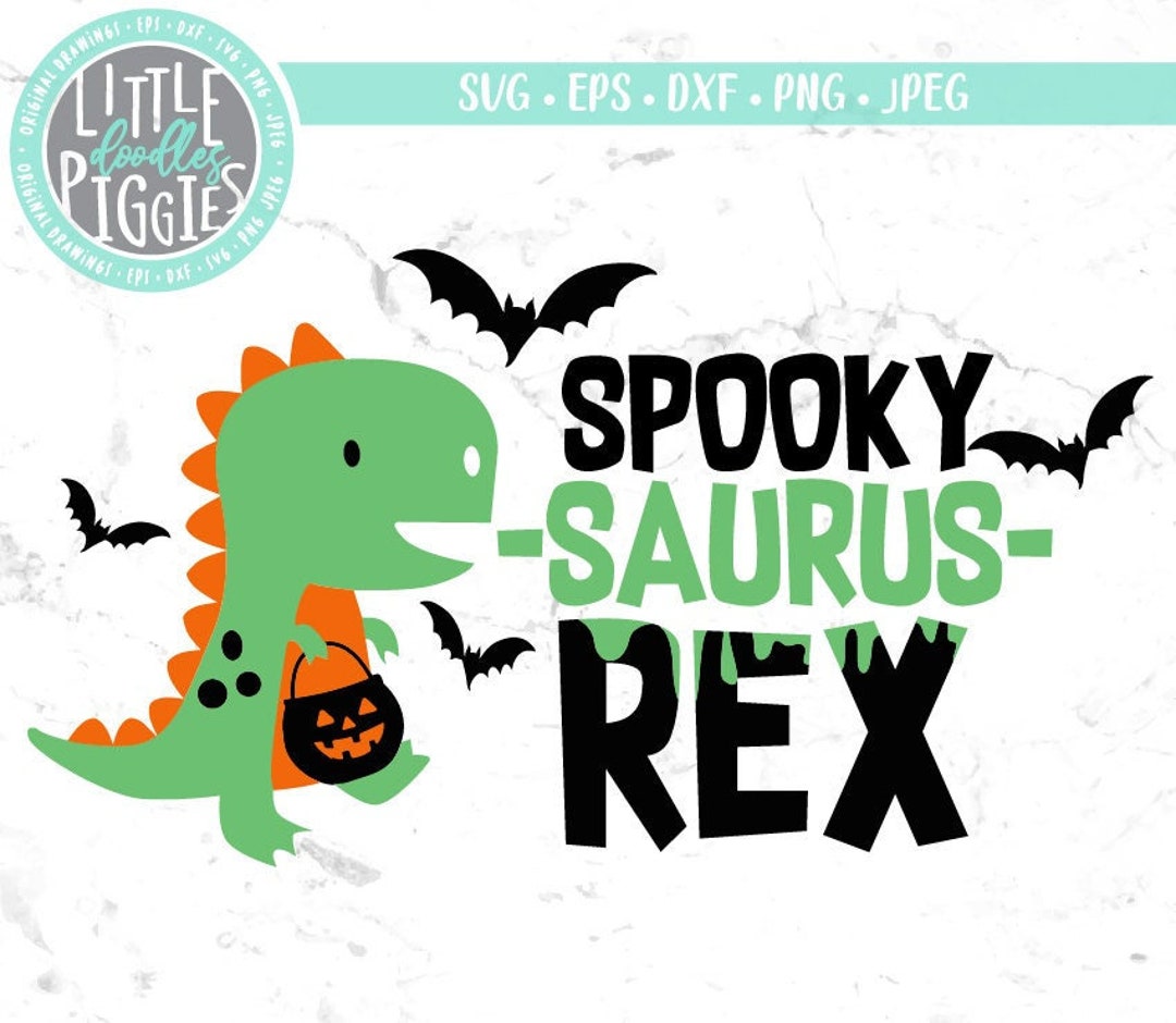 Spooky Saurus Rex SVG PNG Cut File, Spooky Halloween Svg, Dinosaur ...