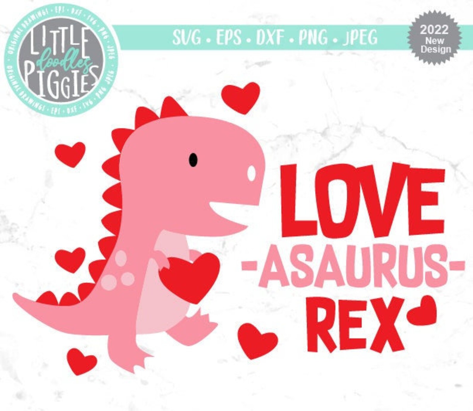 Loveasaurus Svg Eps Png Cut File Girl Valentine Dinosaur - Etsy