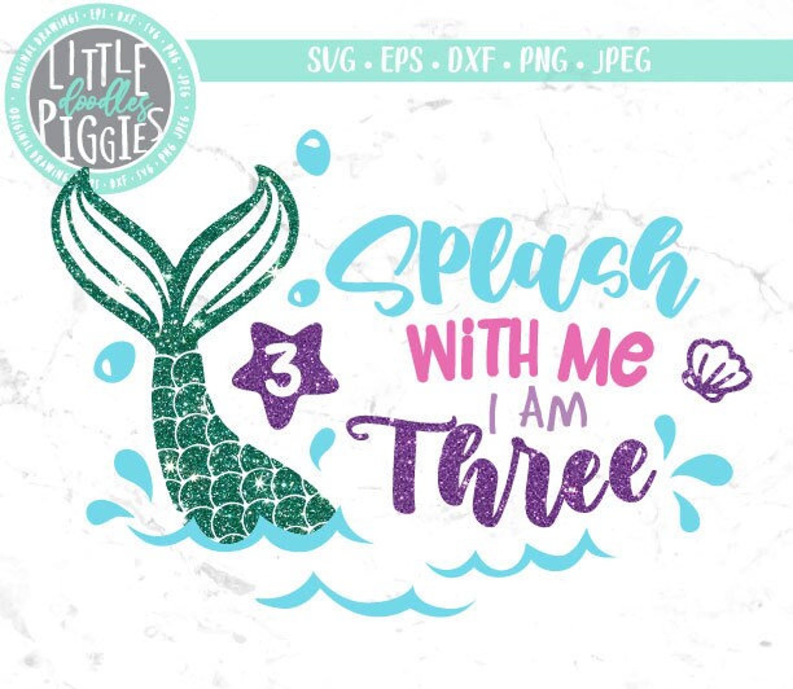 Mermaid 3rd Birthday SVG Cut File (digital Download) - Etsy