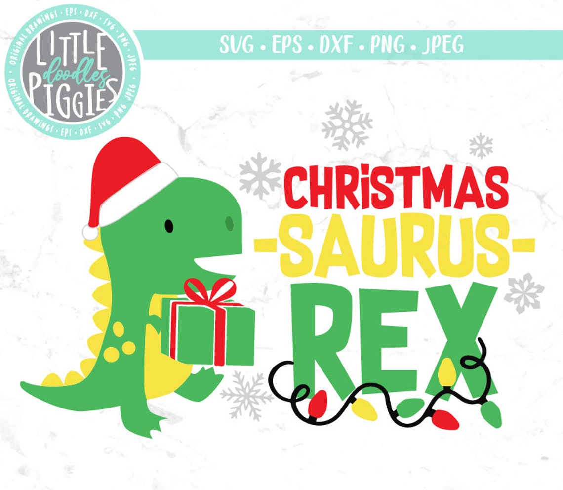 Christmas Saurus Rex SVG PNG Cut File Christmas Dino Svg - Etsy
