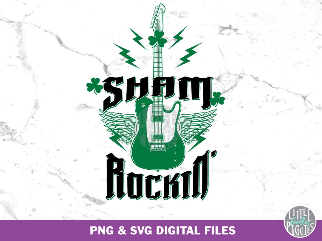 Sham Rockin' Svg Eps Png, Sham Rock N Roll Png, St Patricks Day Rock N ...