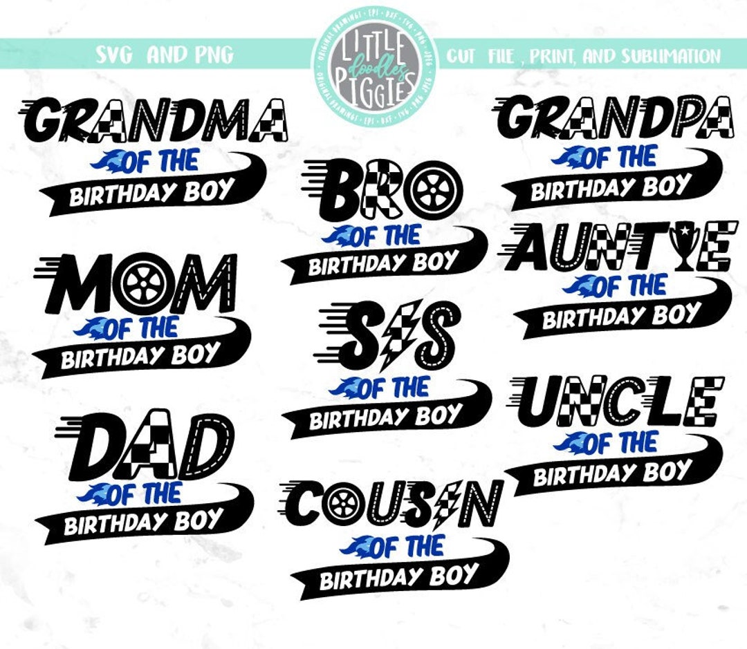 Blue Race Theme Birthday Bundle, Svg Png, Fast Birthday Blue Birthday ...