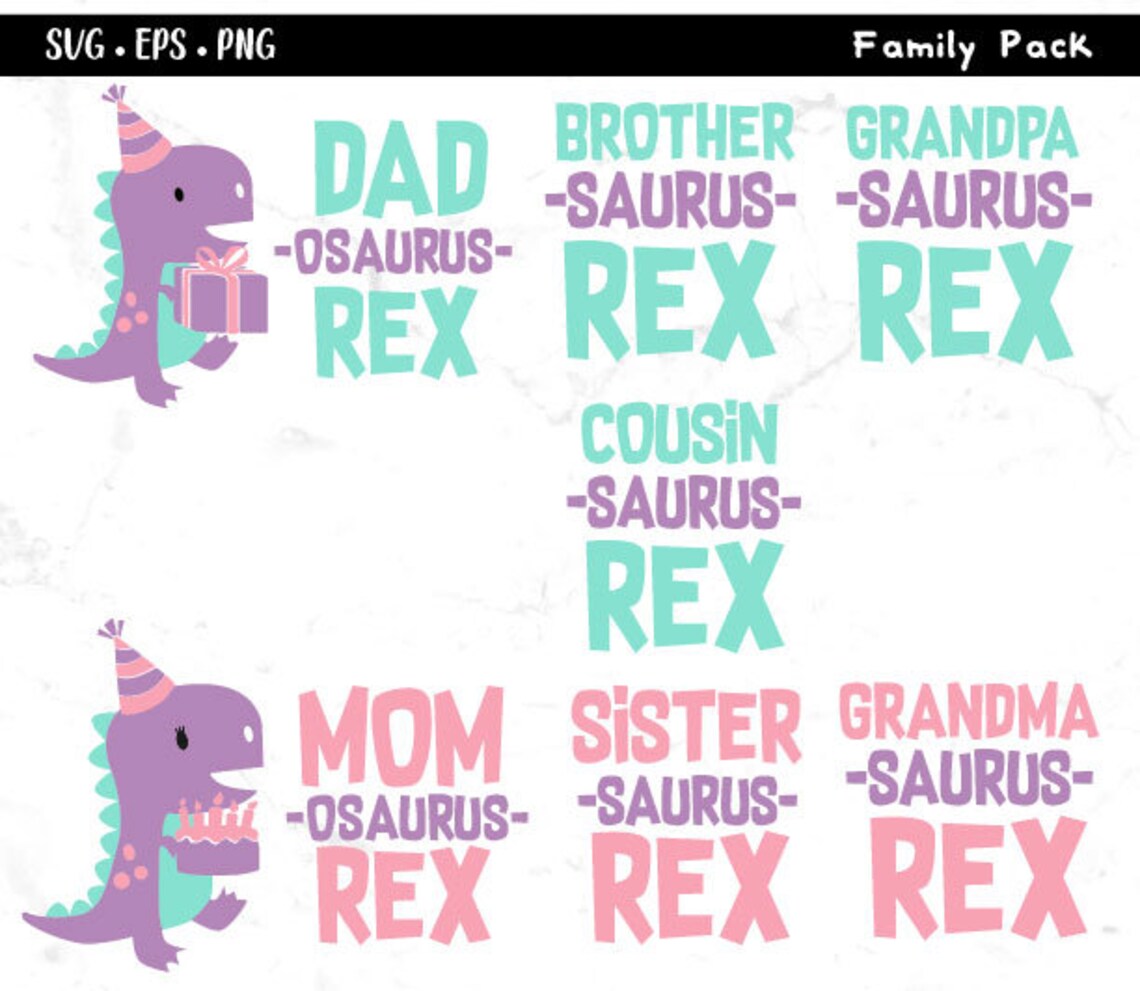 Momosaurus Dadosaurus SVG PNG Cut file Dinosaur Mom Dad Svg | Etsy