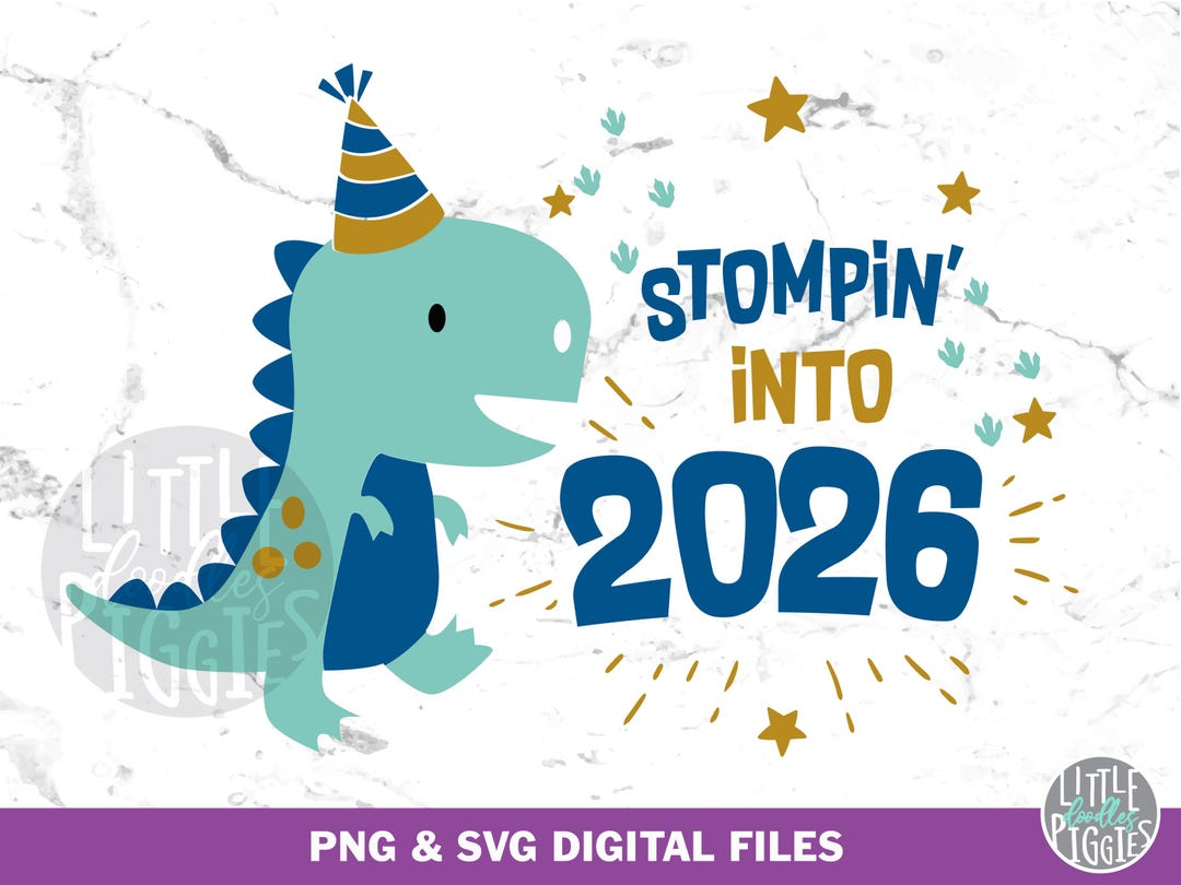 2026 Kids New Year Png, Dinosaur New Year Png, 2026 Kids Svg - Etsy