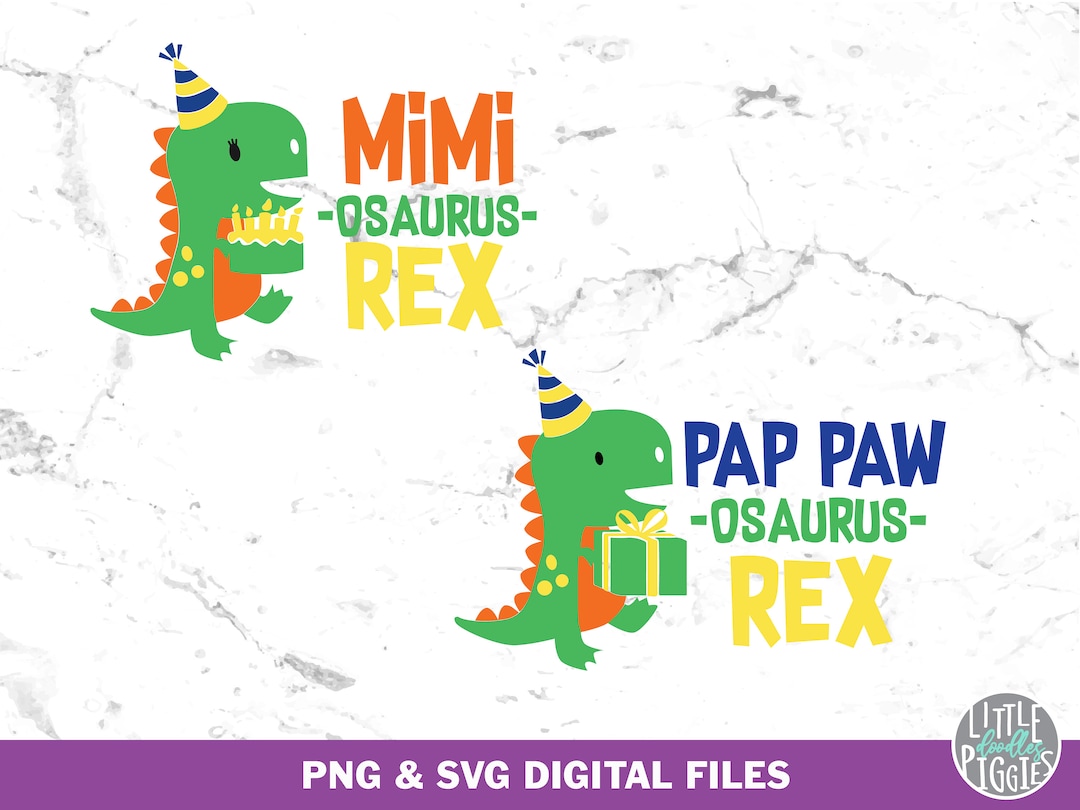 Mimi Paw Paw Dino SVG PNG Cut File - Etsy