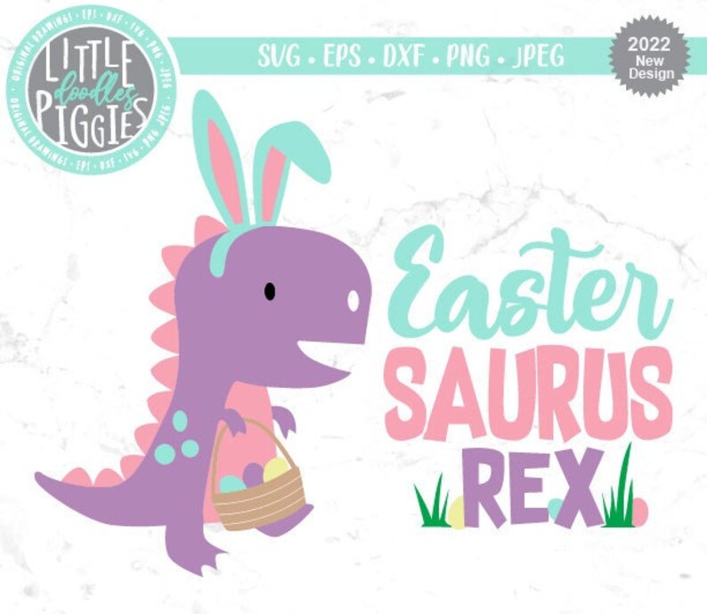 Easter Saurus Svg Eps Png Cut File Girl Easter Dinosaur Pink | Etsy