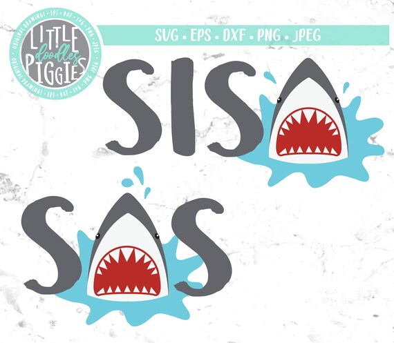 Shark Birthday Sister Svg Png Cutfile Shark Sister SVG Sis | Etsy
