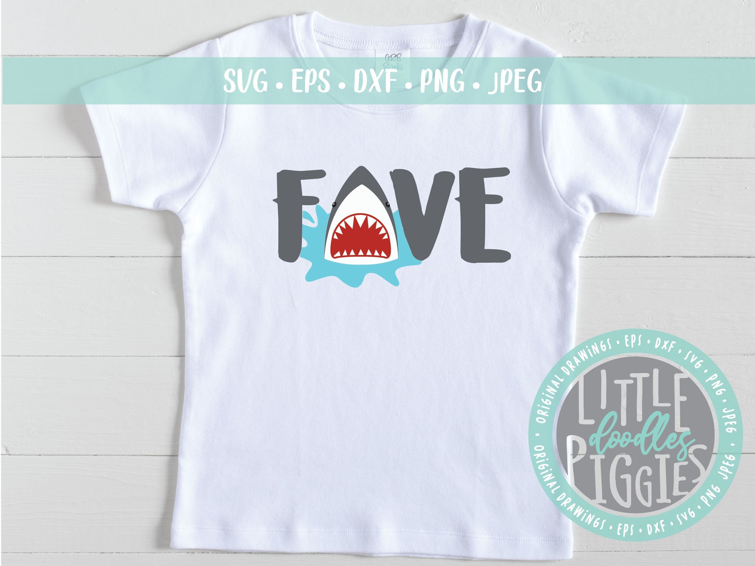 Shark 5th Birthday SVG, DXF, PNG Cut File (digital Download) - Etsy