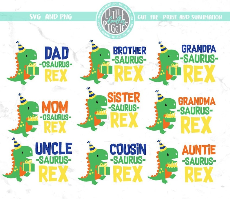 Archivo de corte SVG PNG de Momosaurus Dadosaurus, Dinosaurio Mamá Papá ...