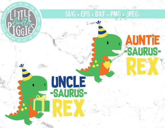 Auntie Saurus Uncle Saurus SVG PNG Cut file Family Dino | Etsy