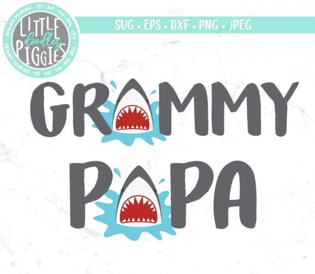 Grammy Papa Shark SVG PNG, Cut File, Sublimation Print - Etsy