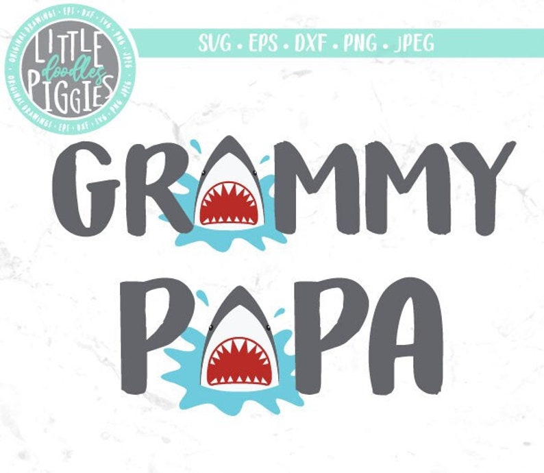 Grammy Papa Shark SVG PNG, Cut File, Sublimation Print - Etsy