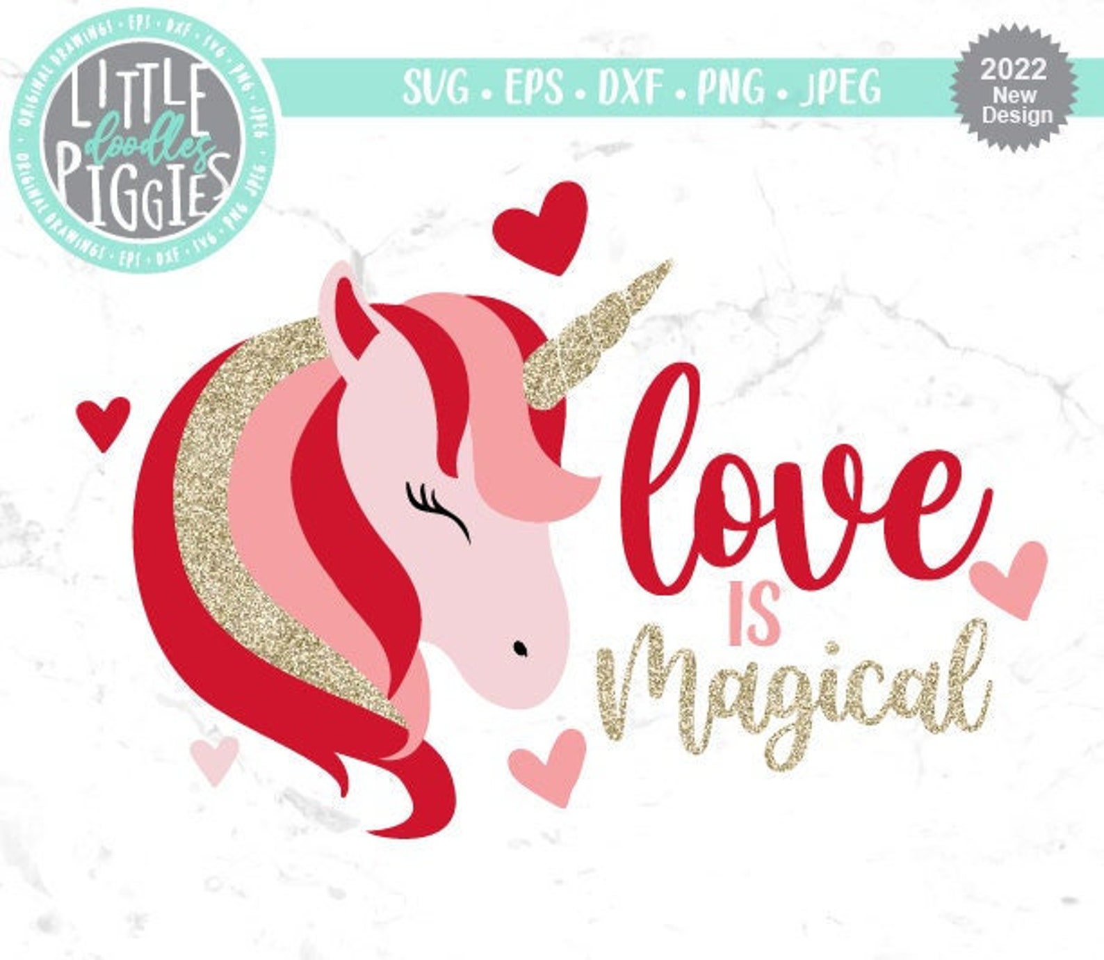 Love is Magical Svg Eps Png Cut File Unicorn Valentine | Etsy