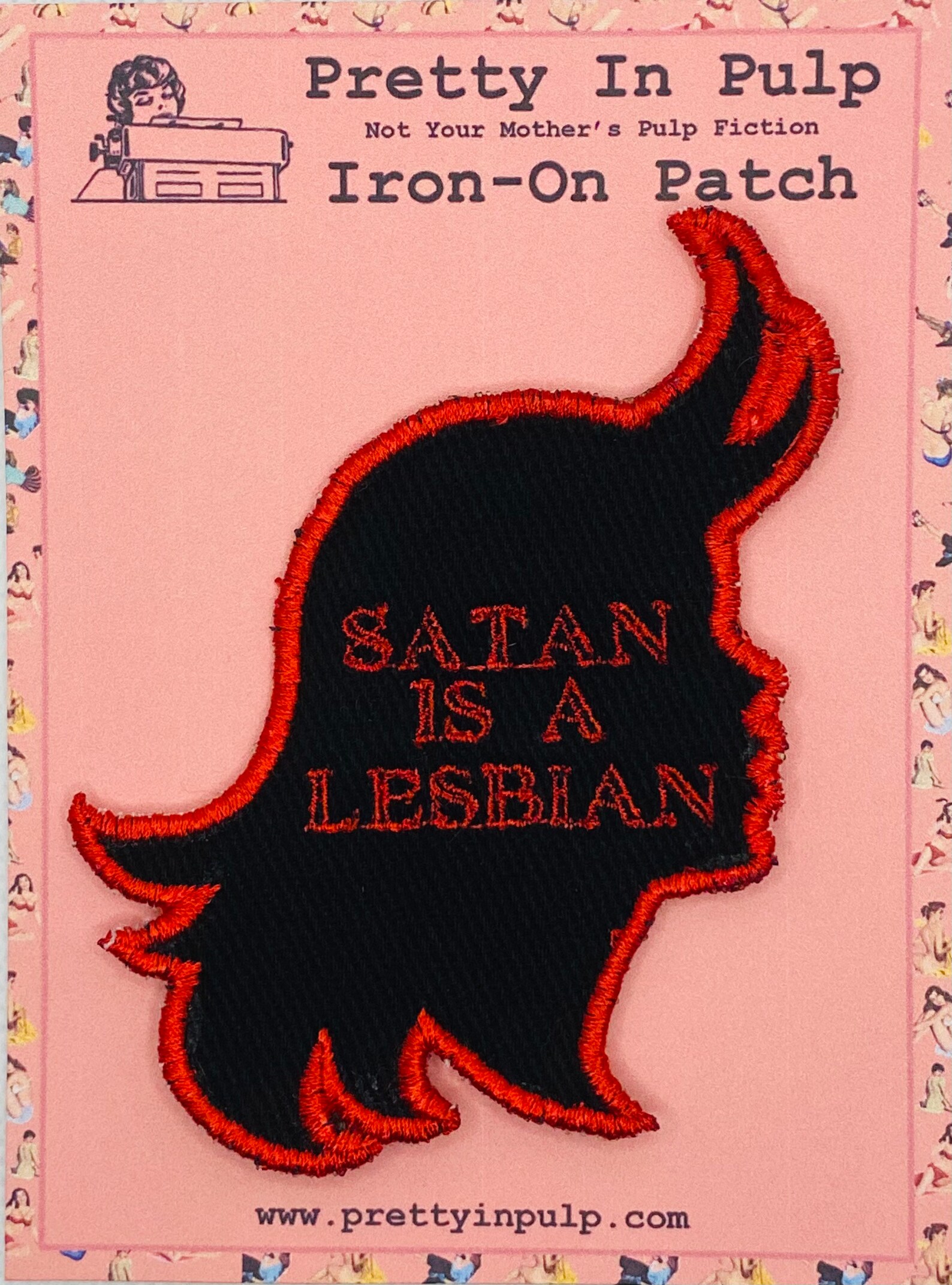 Satan Is A Lesbian Embroidered Iron On Patch Vintage Retro Etsy
