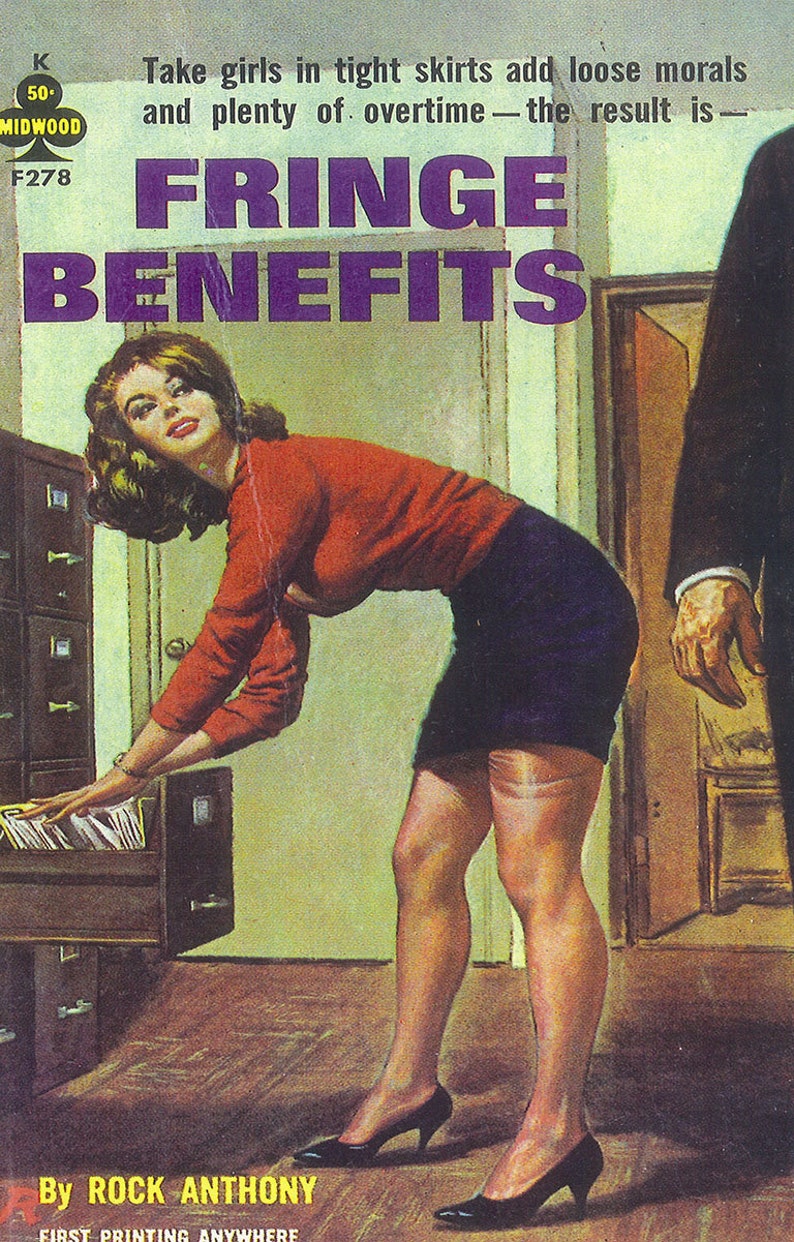 Vintage Erotic Pulp Poster Fringe Benefits Etsy