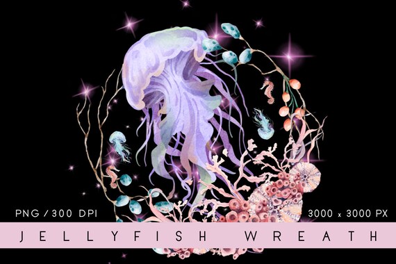 Jellyfish Clipart PNG Design for Printing | Etsy