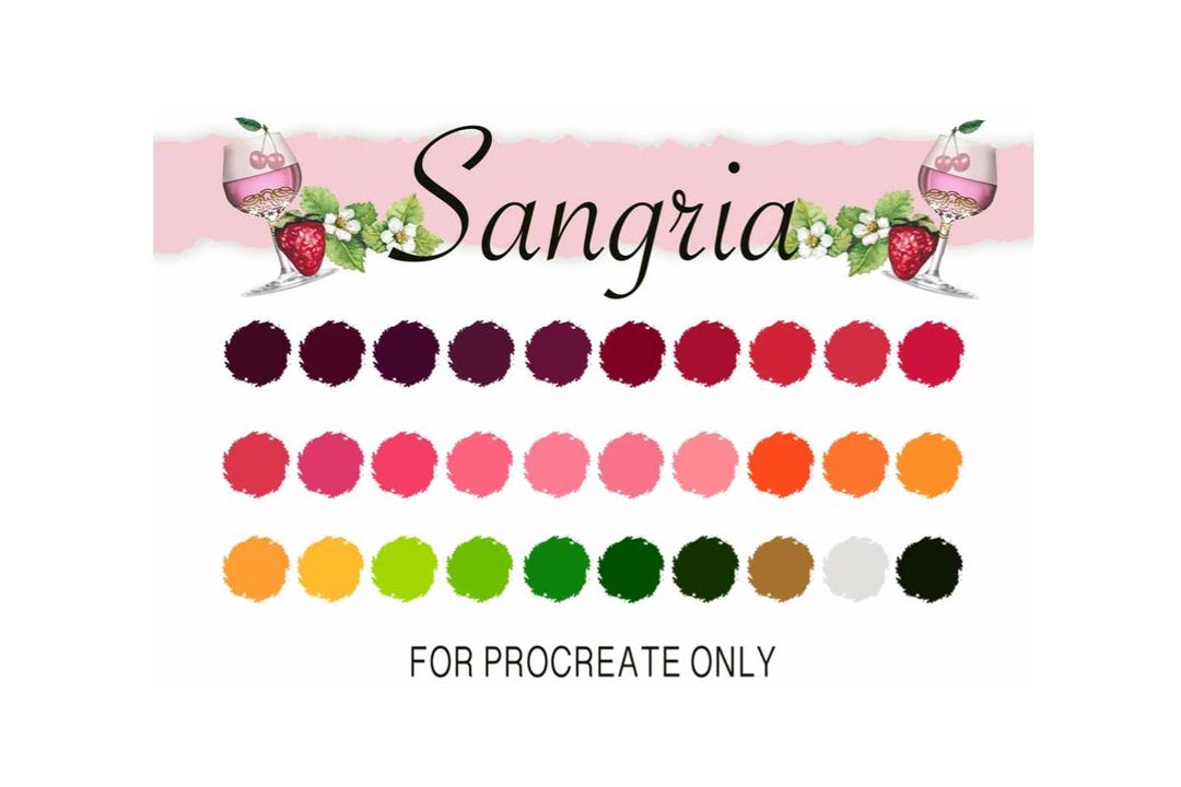 Sangria Red Wine Color Palette for Procreate - Etsy UK
