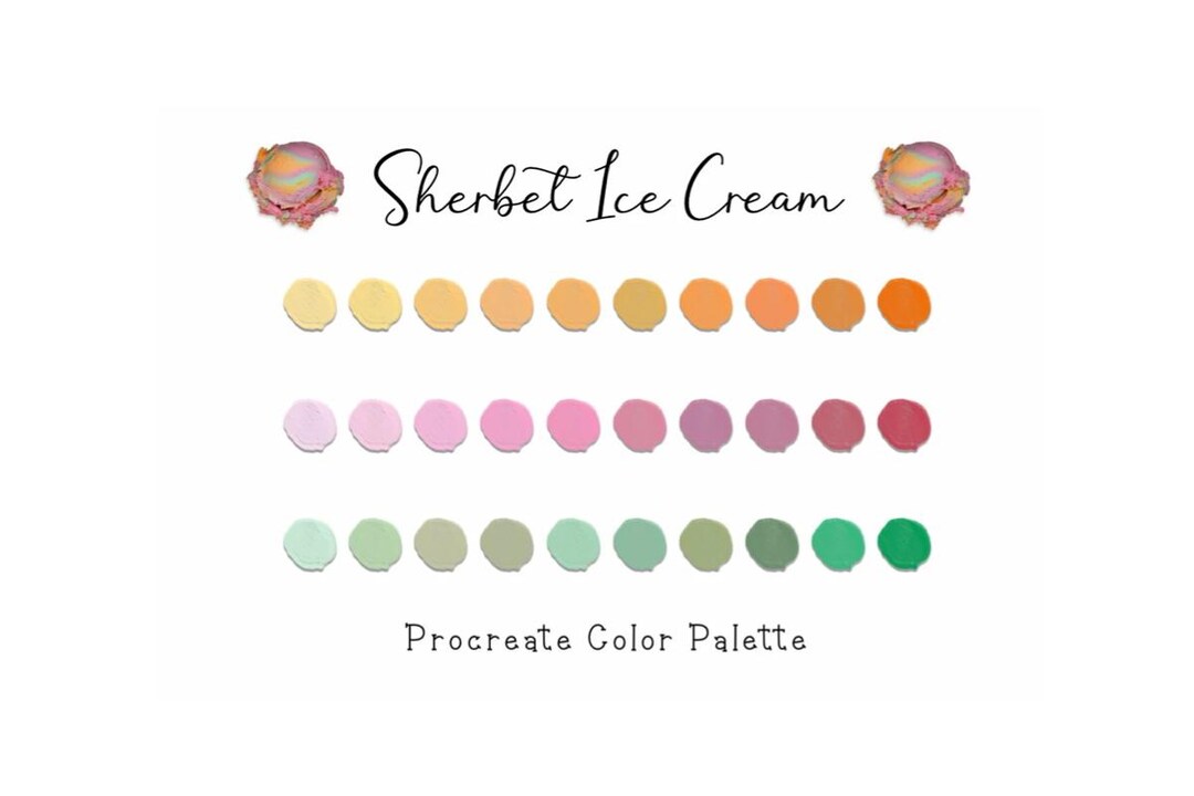 Sherbet Ice Cream Procreate Color Palette - Etsy