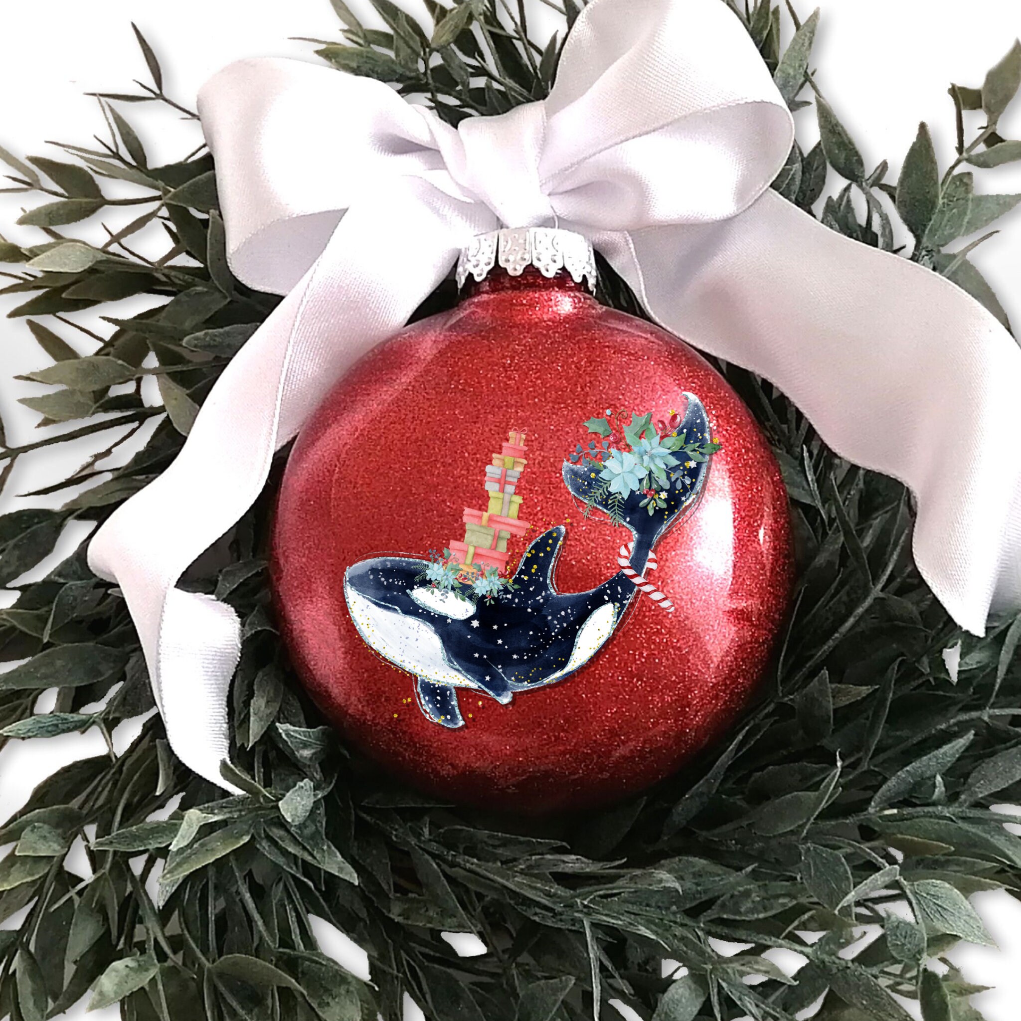 Orca Whale Sea Life Christmas Holiday Design PNG | Etsy