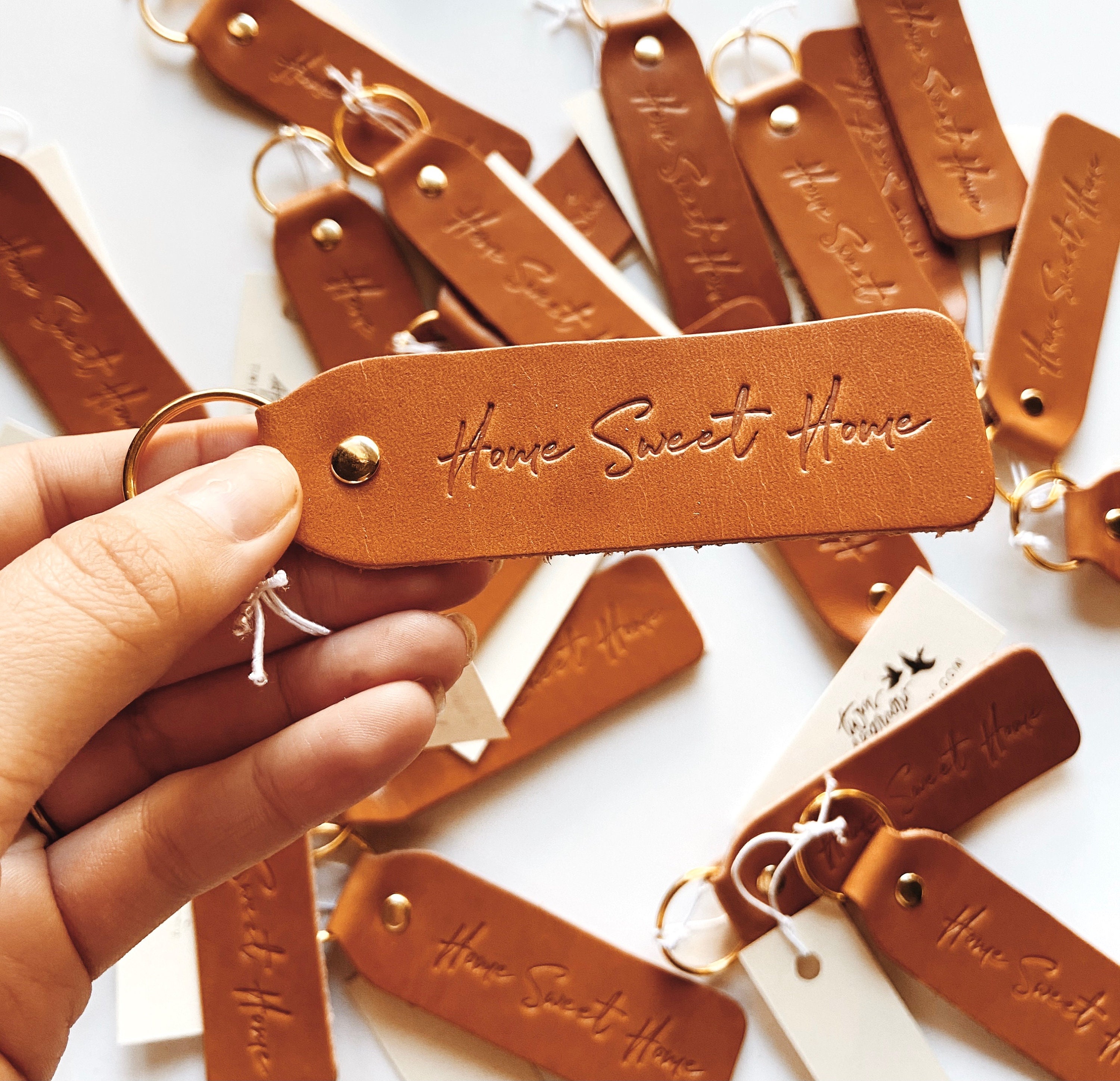 HOME SWEET HOME Scripted Keychain | Etsy