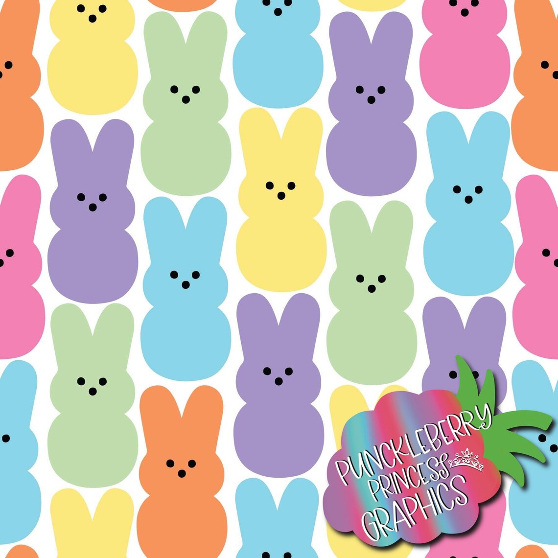 Seamless Solid Colorful Bunnies - Etsy