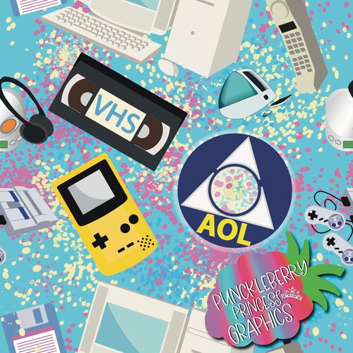 Back to the 90's Digital Papers vintage 80's Seamless - Etsy