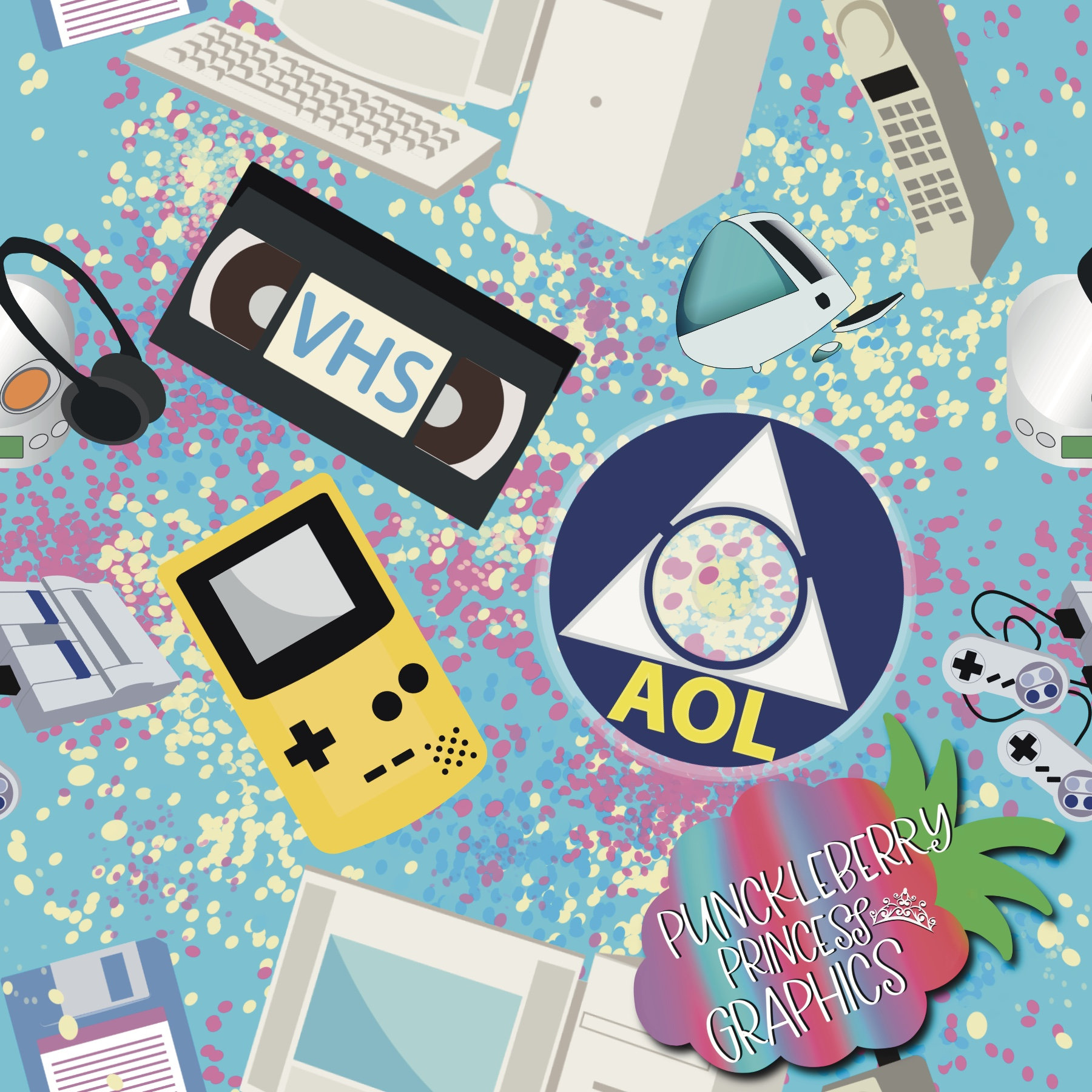 90’s Tech Seamless - Etsy