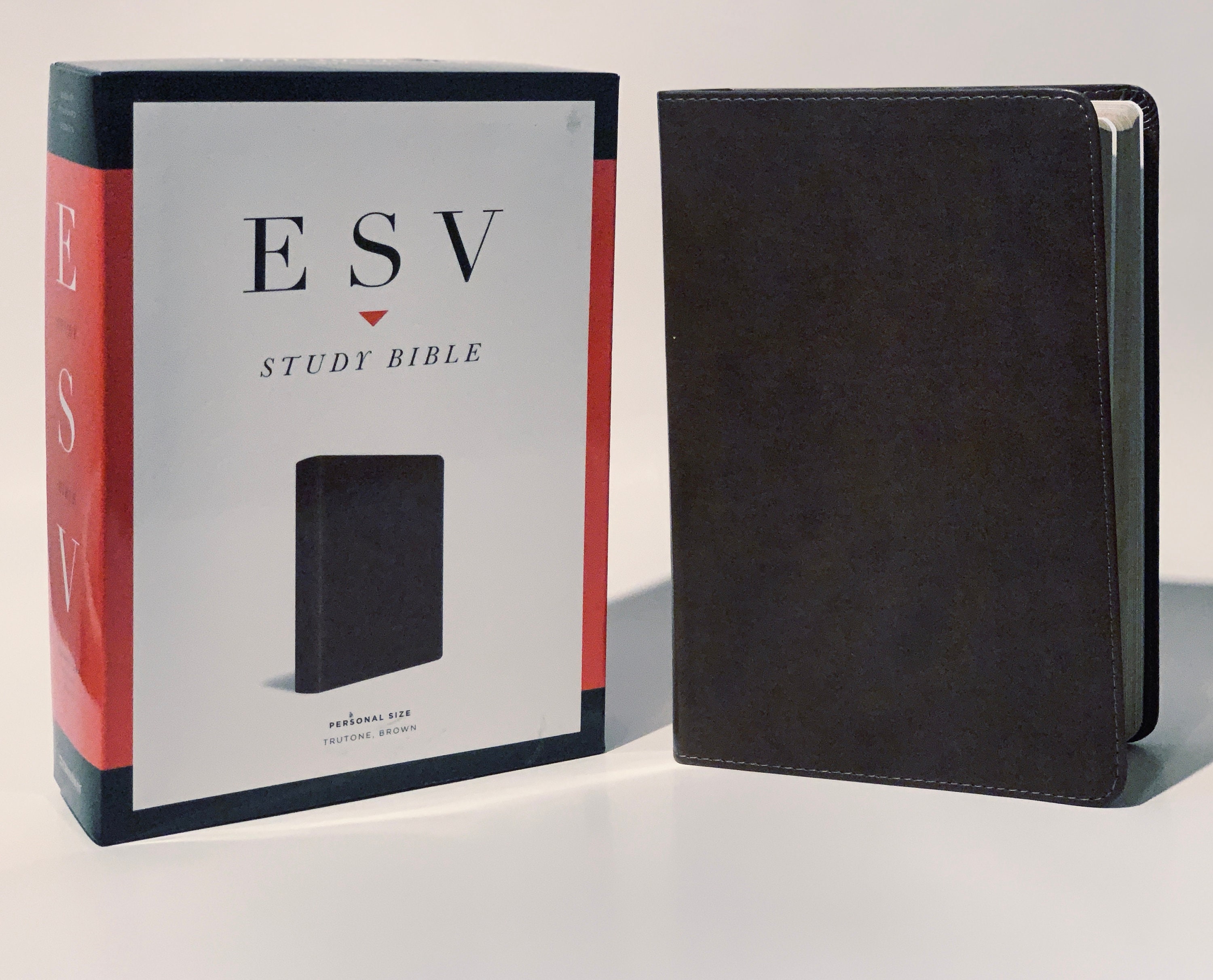PERSONALIZED *** ESV Study Bible - Personal Size - Trutone Brown ...