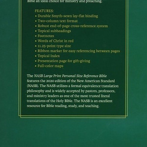 PERSONALIZED ***NASB Large-print Personal-size Reference Bible- - Soft ...
