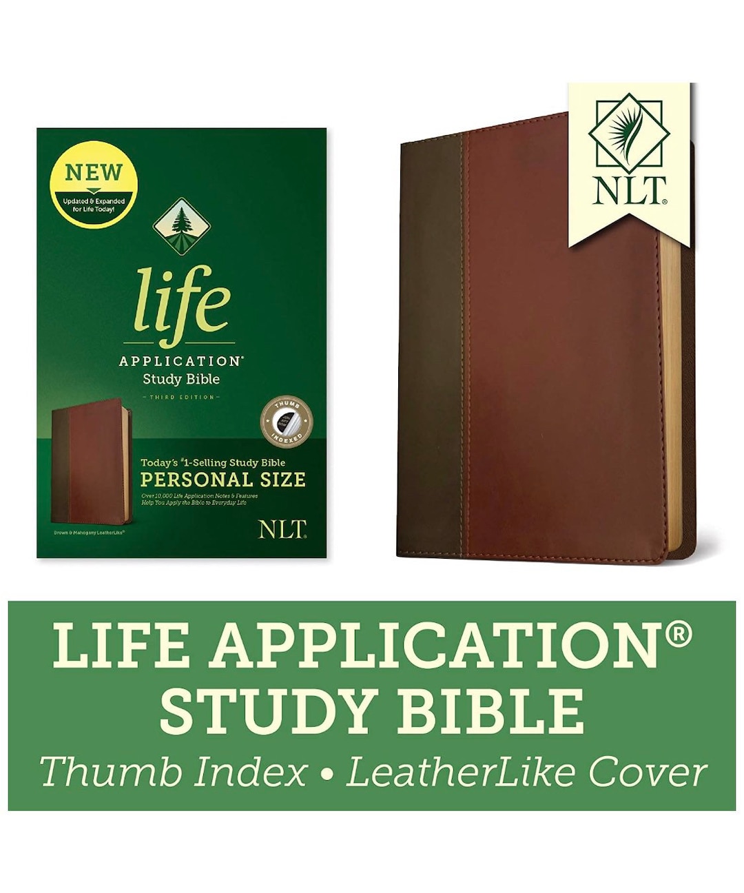 Personalized NLT Life Application Study Bible: Brown Leather-look ...