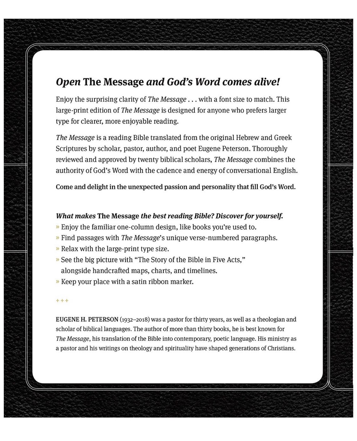 PERSONALIZED the Message Large Print Premium Leather | Etsy