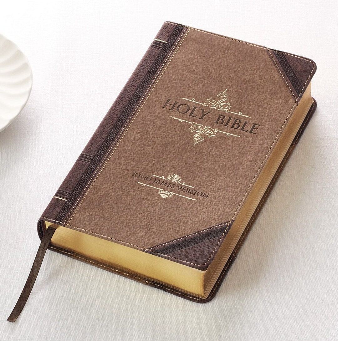Personalized KJV Bible: Dark Brown Faux Leather, Gold-edged Pages - Etsy