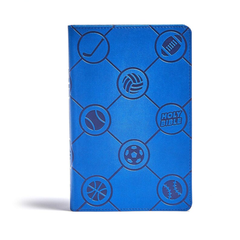 PERSONALIZED *** CSB Kids Bible - Soft Leather-look - Blue With Sports ...