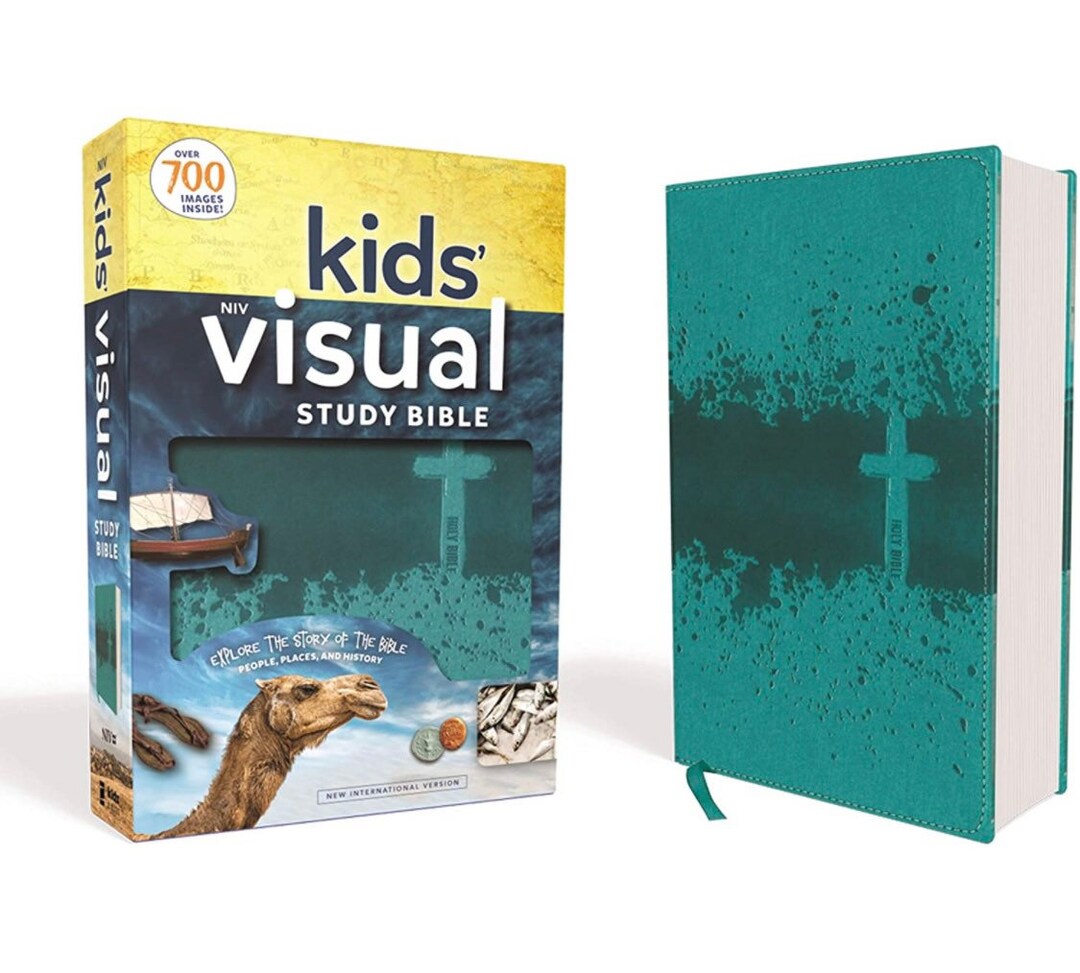 PERSONALIZED *** NIV Kids' Visual Study Bible, Imitation Leather, Teal ...