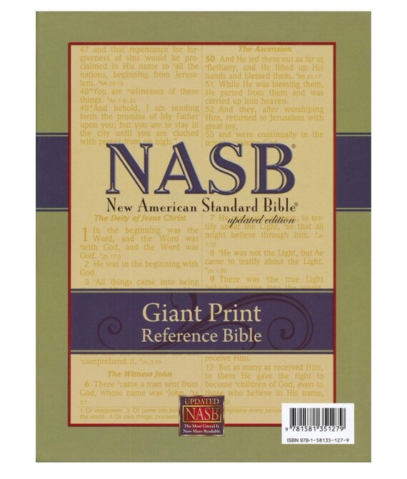 PERSONALIZED NASB Giant-print Reference Bible Genuine - Etsy