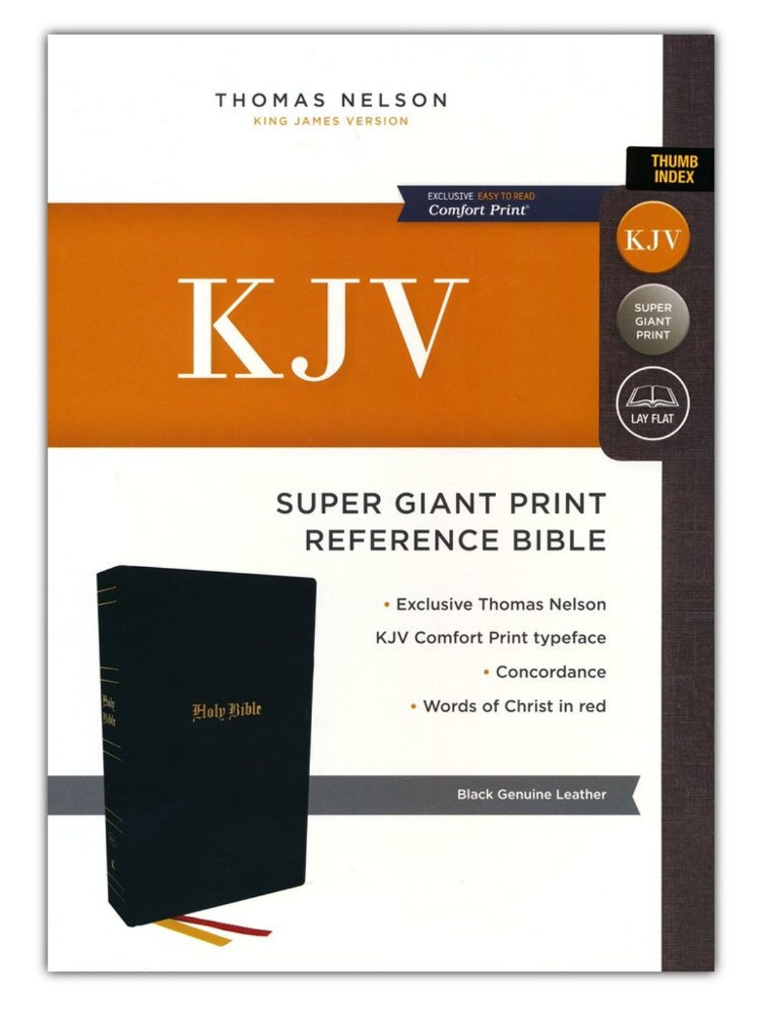 Personalized KJV Super Giant Print Reference Bible - Black Genuine ...