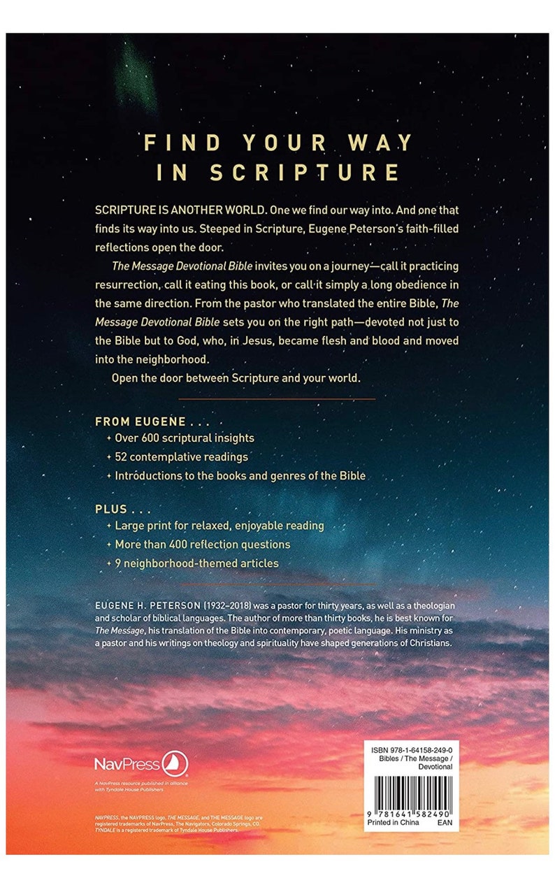 PERSONALIZED *** the Message Large Print Devotional Bible - Soft ...