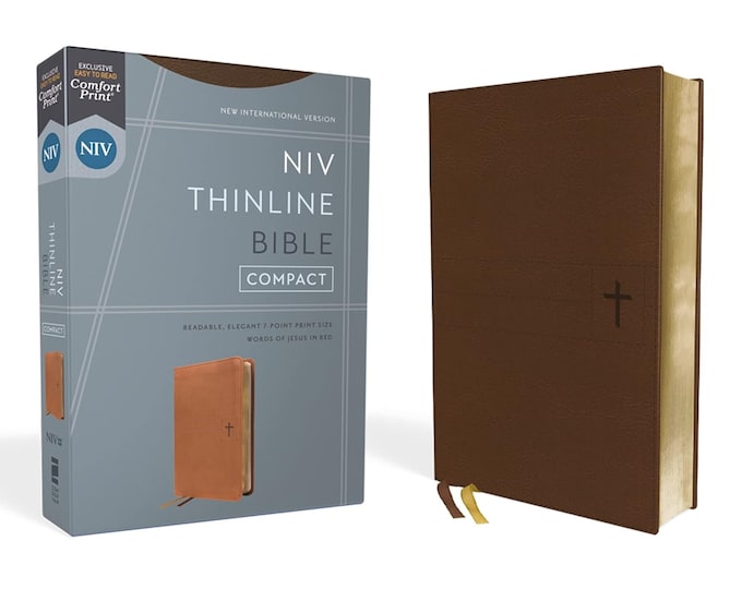 PERSONALIZED NIV Compact Thinline Bible Comfort Print Soft Leather-look ...