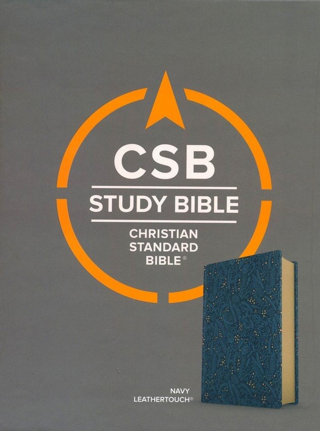 PERSONALIZED *** CSB Study Bible - Soft Leather-look - Navy Blue ...