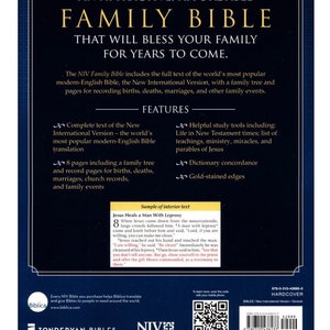 PERSONALIZED *** NIV - Family Bible - Hardcover *** Custom Name Imprint ...