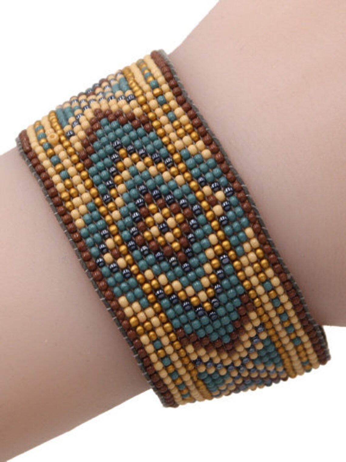 Hand Beaded Native American Adjustable Bracelet/tribal - Etsy