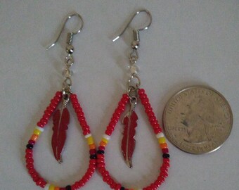 Beautiful Native American Bone Feather Earrings/tribal - Etsy