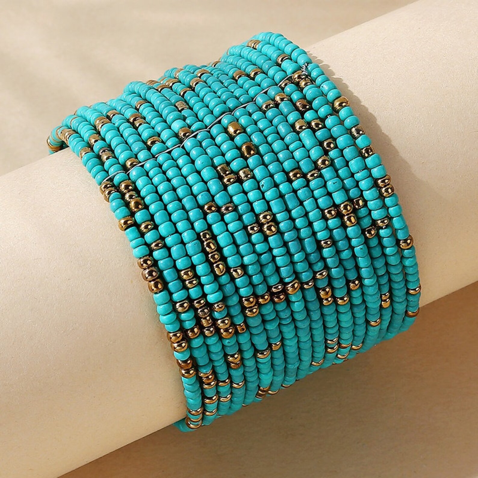 Beautiful Hand Crafted Multi Strand Beaded Bracelet/seed Bead - Etsy
