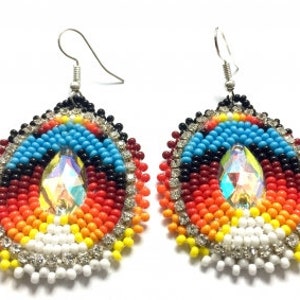 Beautiful Hand Beaded Multi-color Indian Tear Drop | Etsy