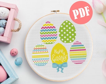 PDF Easter Bunny and Easter Egg Cross Stitch Pattern PDF - Etsy